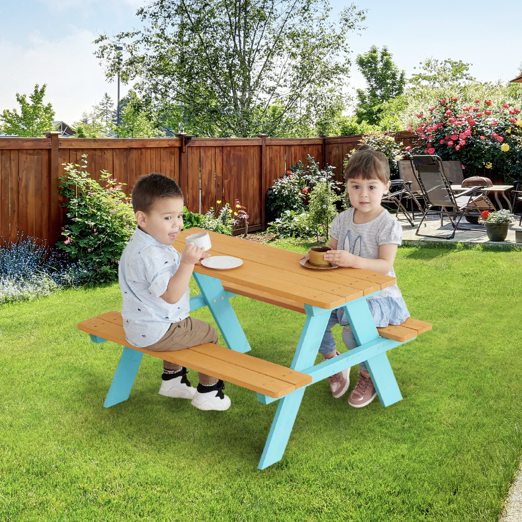 Outdoor Picnic Table & Chair Set - Contemporary - Kids Tables And ...