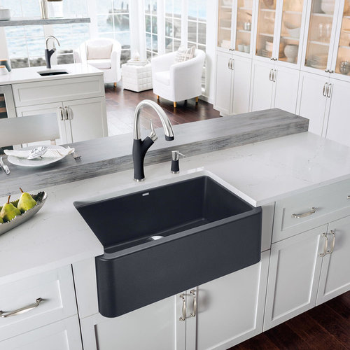 Blanco Artona faucet + Silgranite anthracite kitchen sink together ...
