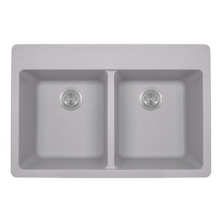 T802 Double Equal Bowl Topmount Quartz Granite Sink - Contemporary ...
