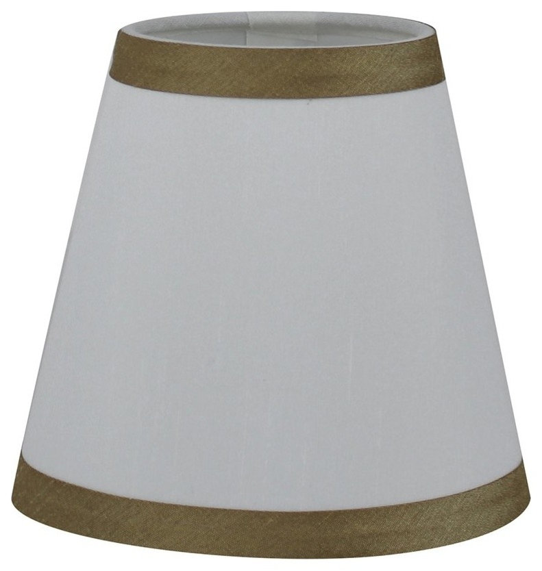 Silk Chandelier Lamp Shade With Gold Trim, 3x5x4.5", Single ...