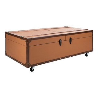 Unique Coffee Table, Trunk Design With Sliding Top & Inner Wine Rack ...