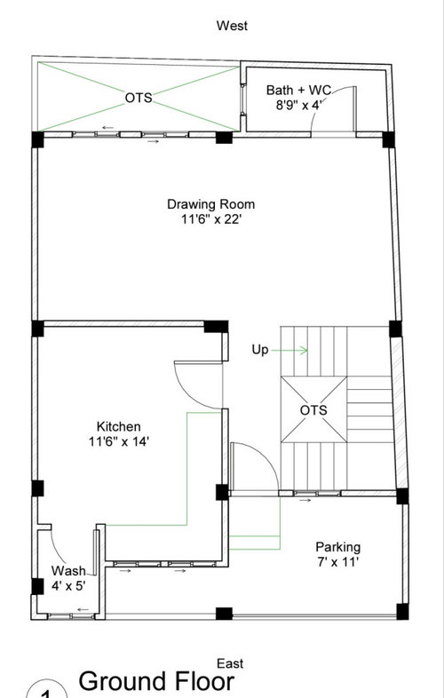 2 BHK, residential plan