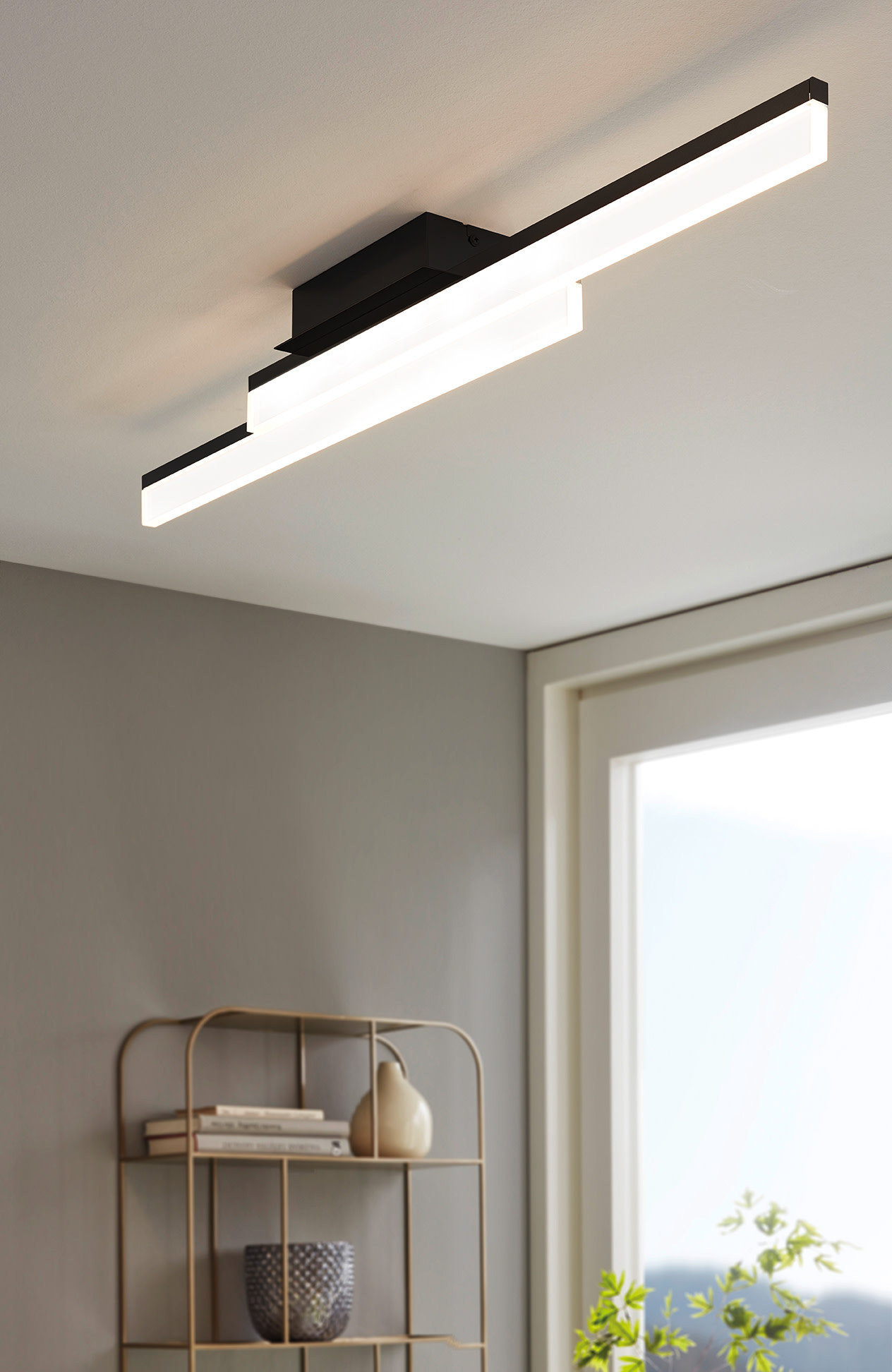 Eglo 204055A Palmital 2 Light 35"W LED Semi-Flush Ceiling Fixture ...