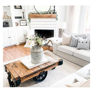 Modern Farmhouse with Vintage Accent - Farmhouse - Living Room ...