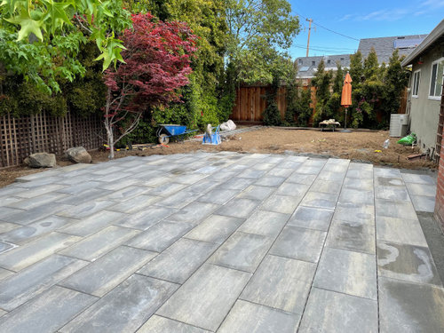 Curve or straight perimeter for large pavers? | Houzz Forum