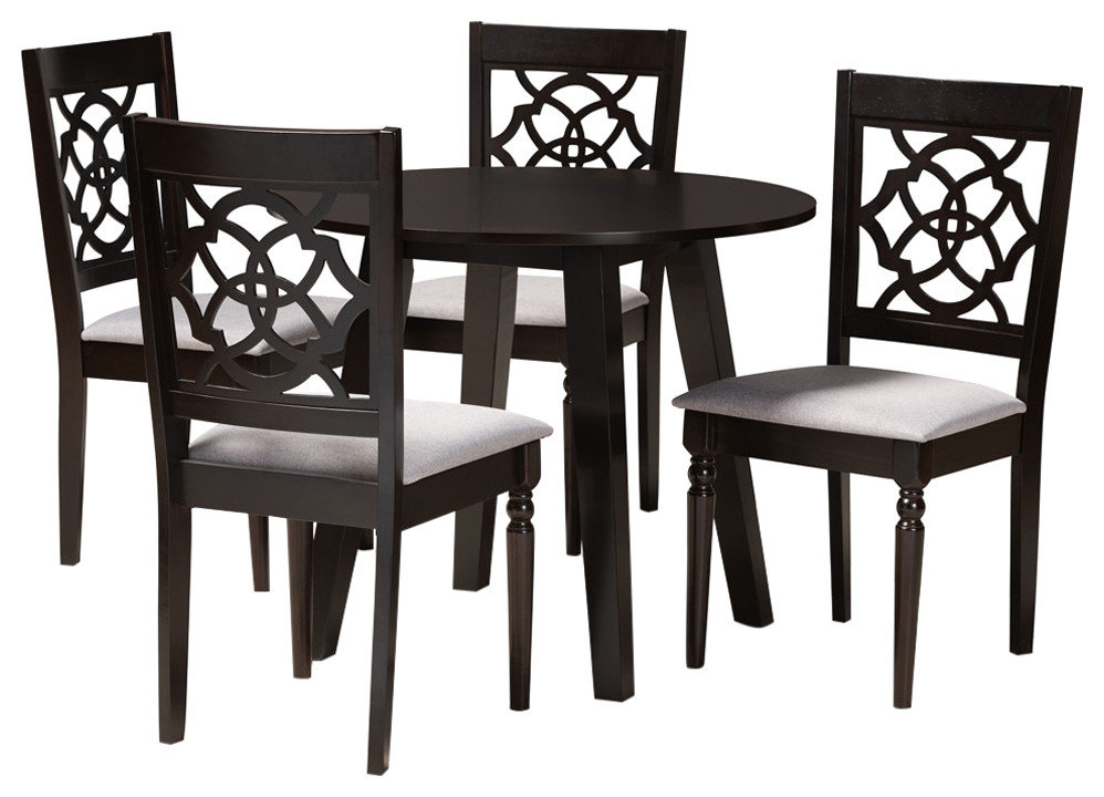 Hailee 5-Piece Dark Brown Dining Set - Traditional - Dining Sets - by ...