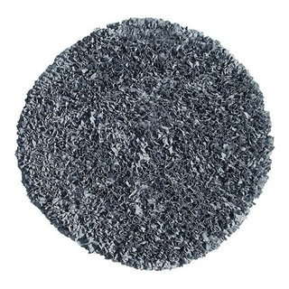 Shaggy Raggy Gray Area Rug, 4' Round - Contemporary - Kids Rugs - by ...