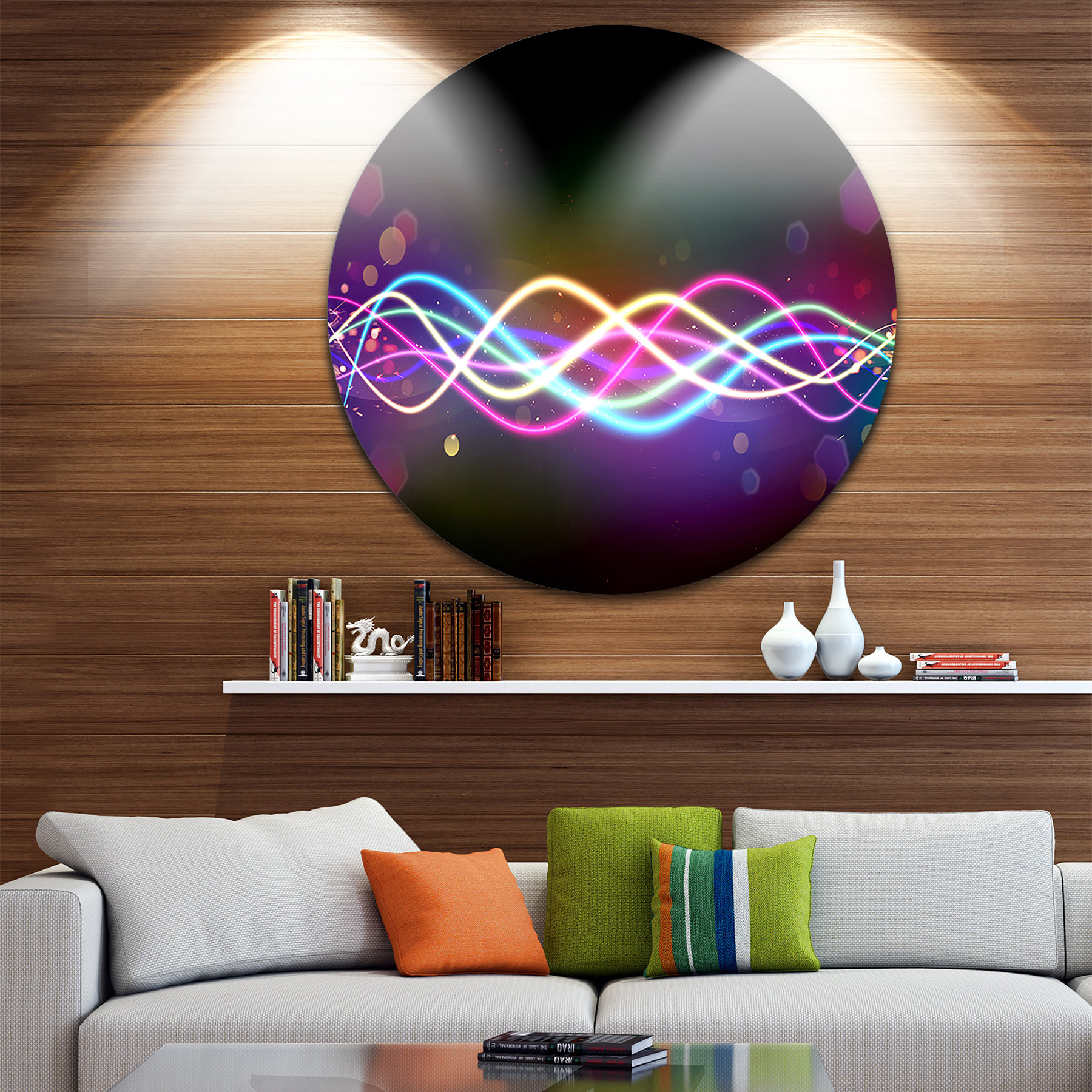 Multi-Colored Tangled Lines, Abstract Digital Disc Metal Wall Art, Disc ...
