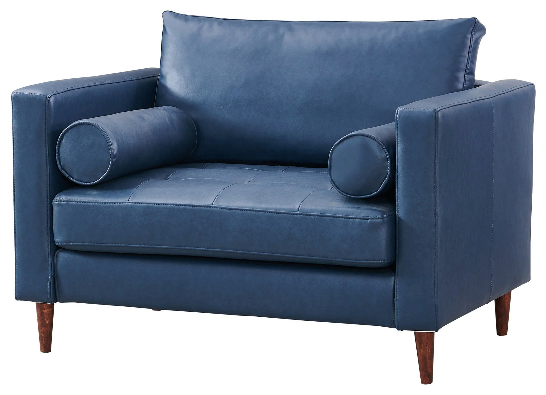 Alessandra Modern Contemporary Eco Leather Arm Chair - Blue ...