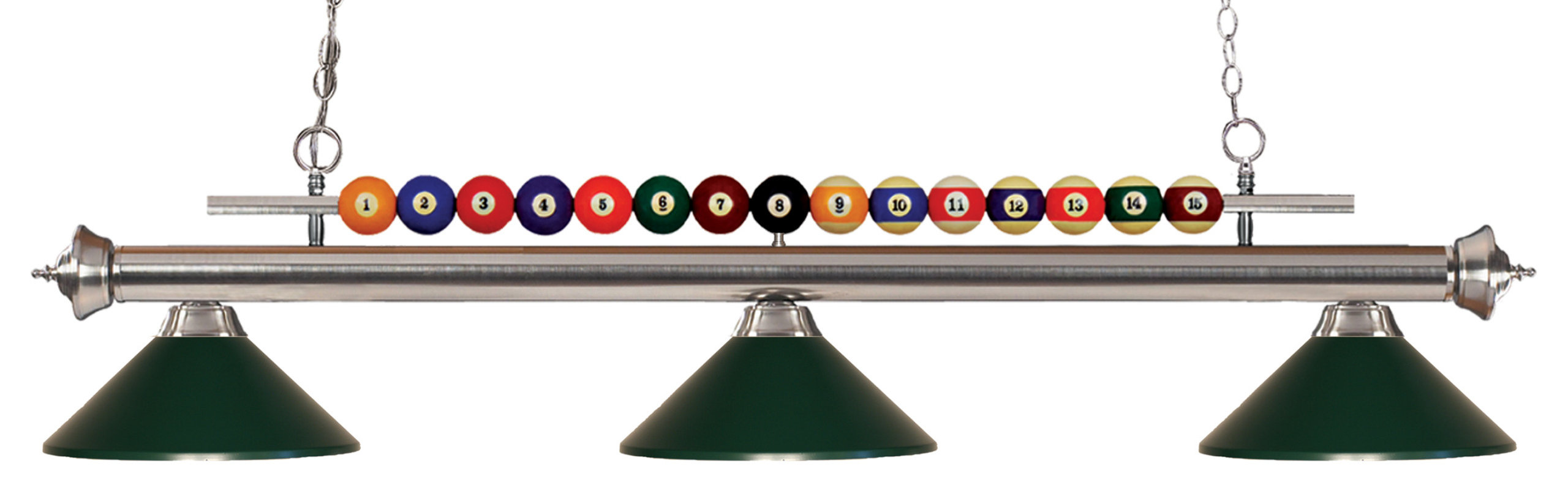 Z-Lite 3 Light Billiard Light, Brushed Nickel, 170BN-MDG - Contemporary ...