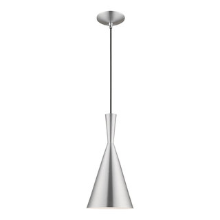 Metal Shade Mini Pendants 1 Light Brushed Aluminum Mini Pendant (41185 ...