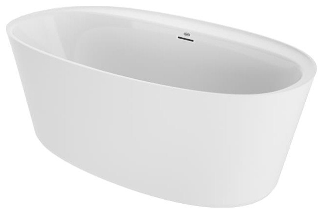 Jacuzzi 67" Free Standing Acrylic Soaking Tub With Center Drain ...