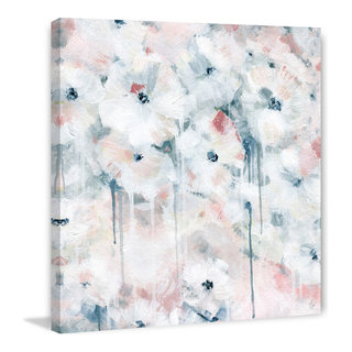 "Faded Drips" Painting Print on Wrapped Canvas, 24"x24" - Contemporary ...