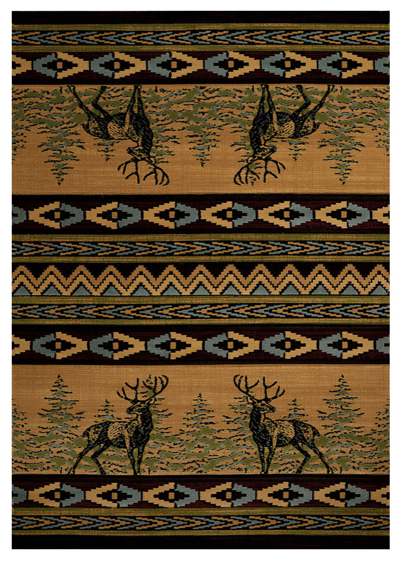 United Weavers Mule Deer Lodge Style Carpet Runner 31 X 88 Inches, One ...