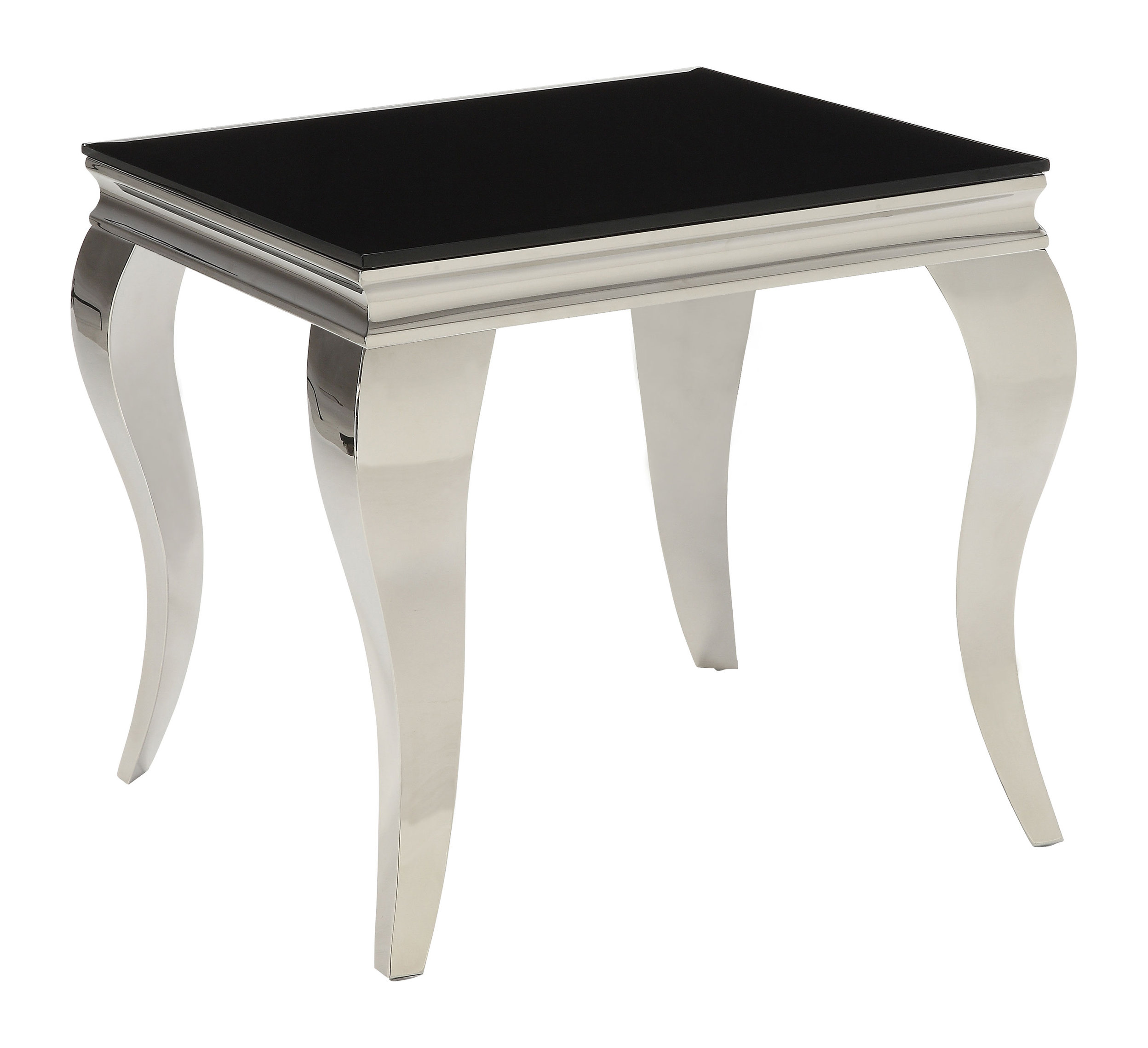 Luna Square End Table Chrome and Black - Traditional - Side Tables And ...