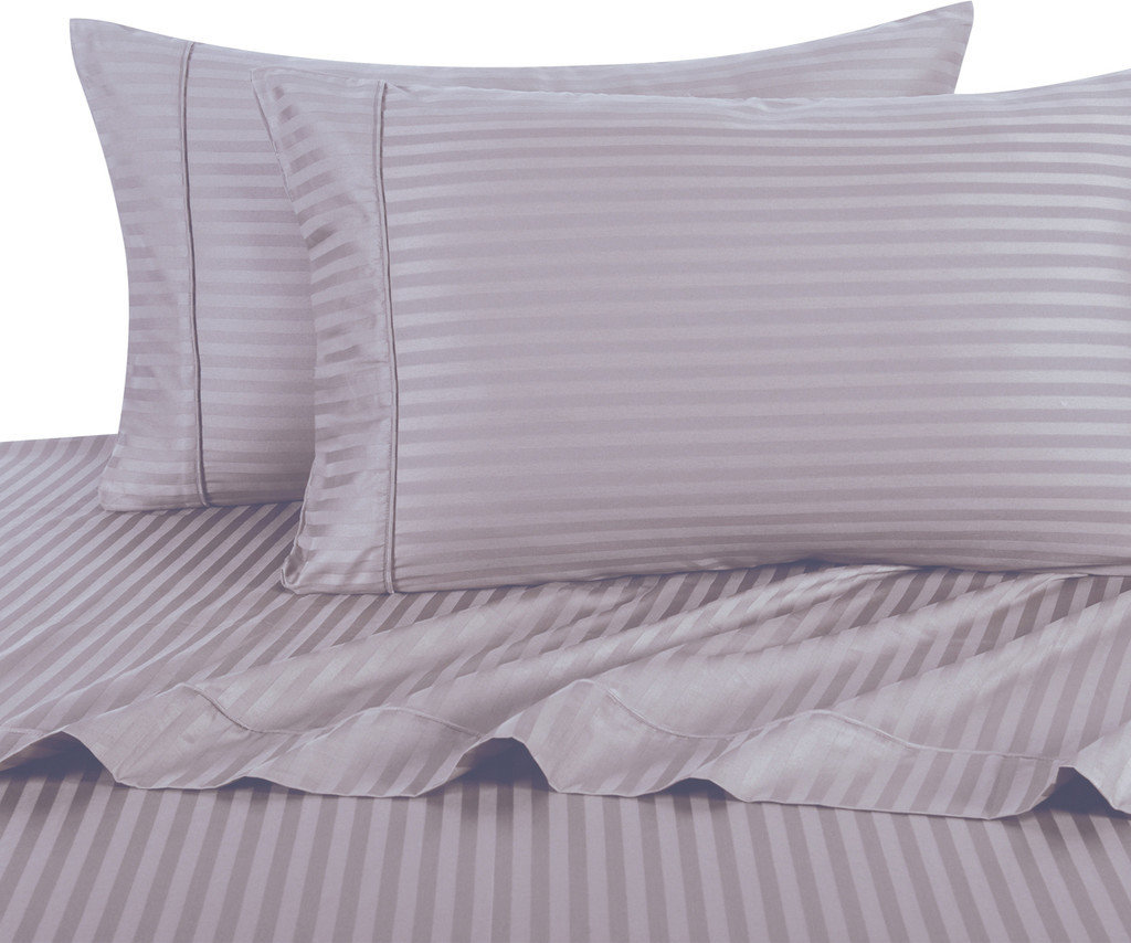 800 Thread Count Egyptian Cotton Stripe Duvet Cover Set, Queen ...