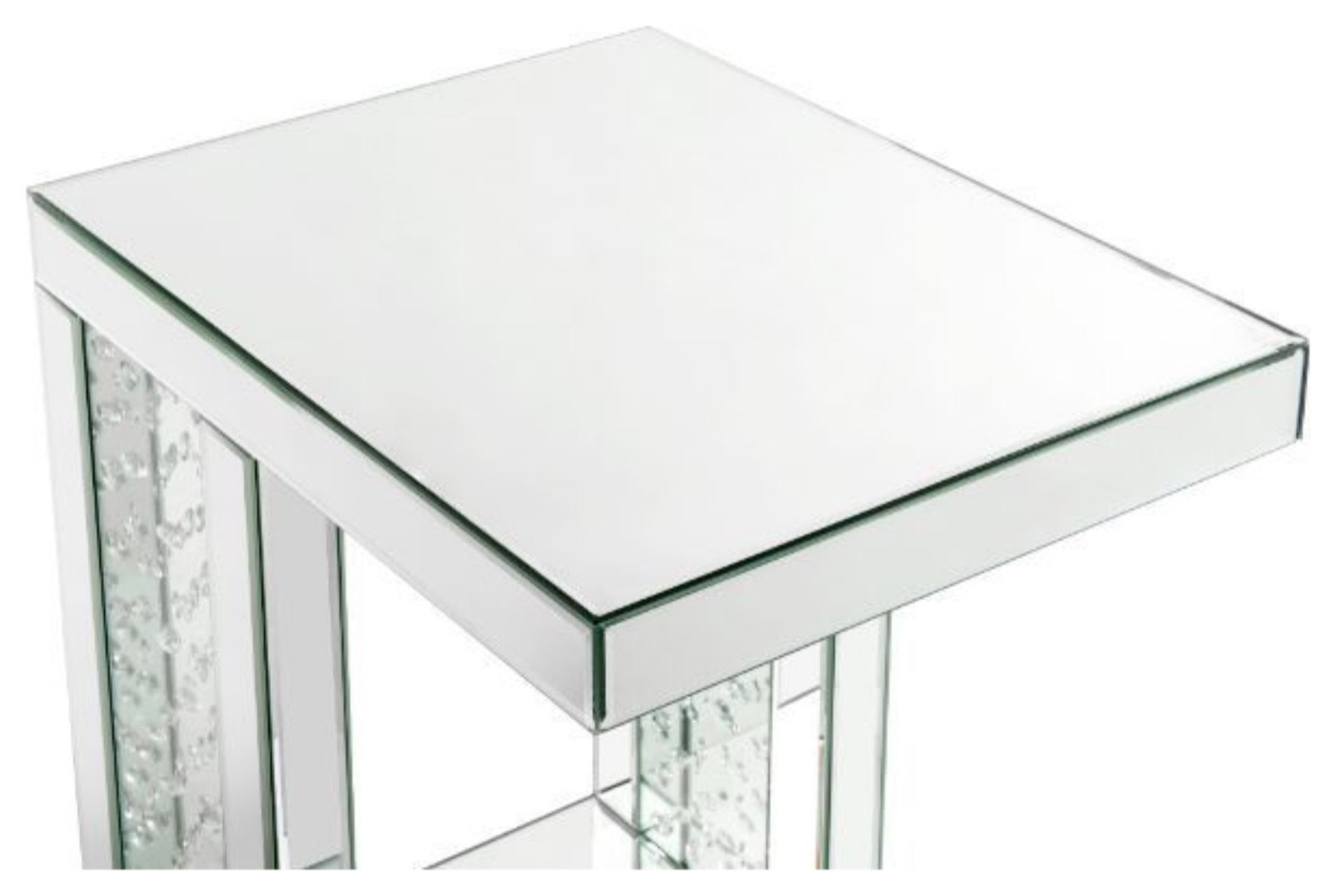 Accent Table, Mirrored and Faux Crystals Inlay - Contemporary - Side ...