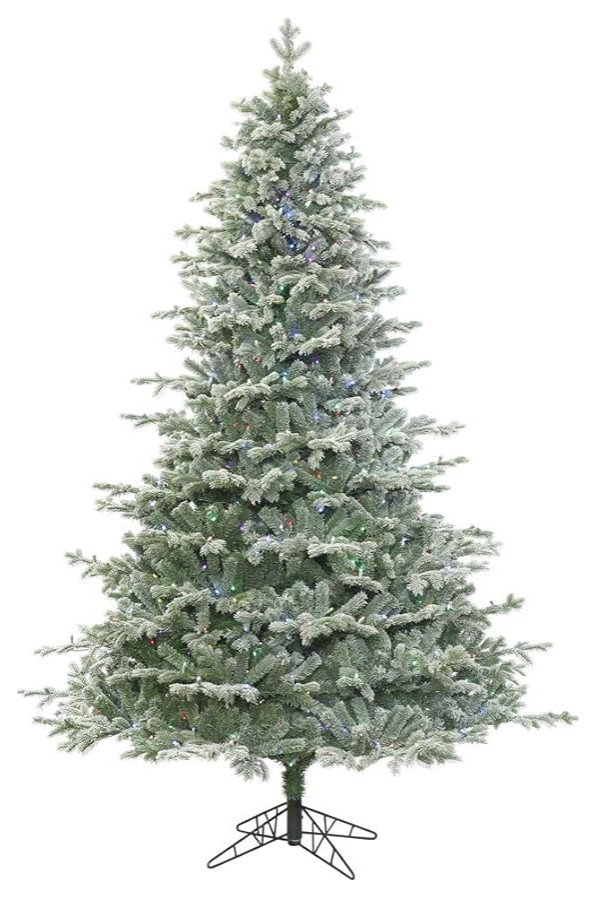 Vickerman K169692LED 12' Frosted Denton Spruce Tree 1600 Multi-Colored ...