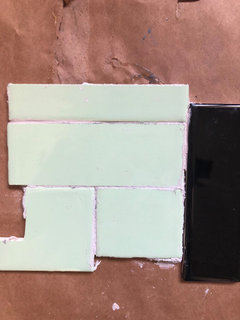 What color grout with mint green tile?