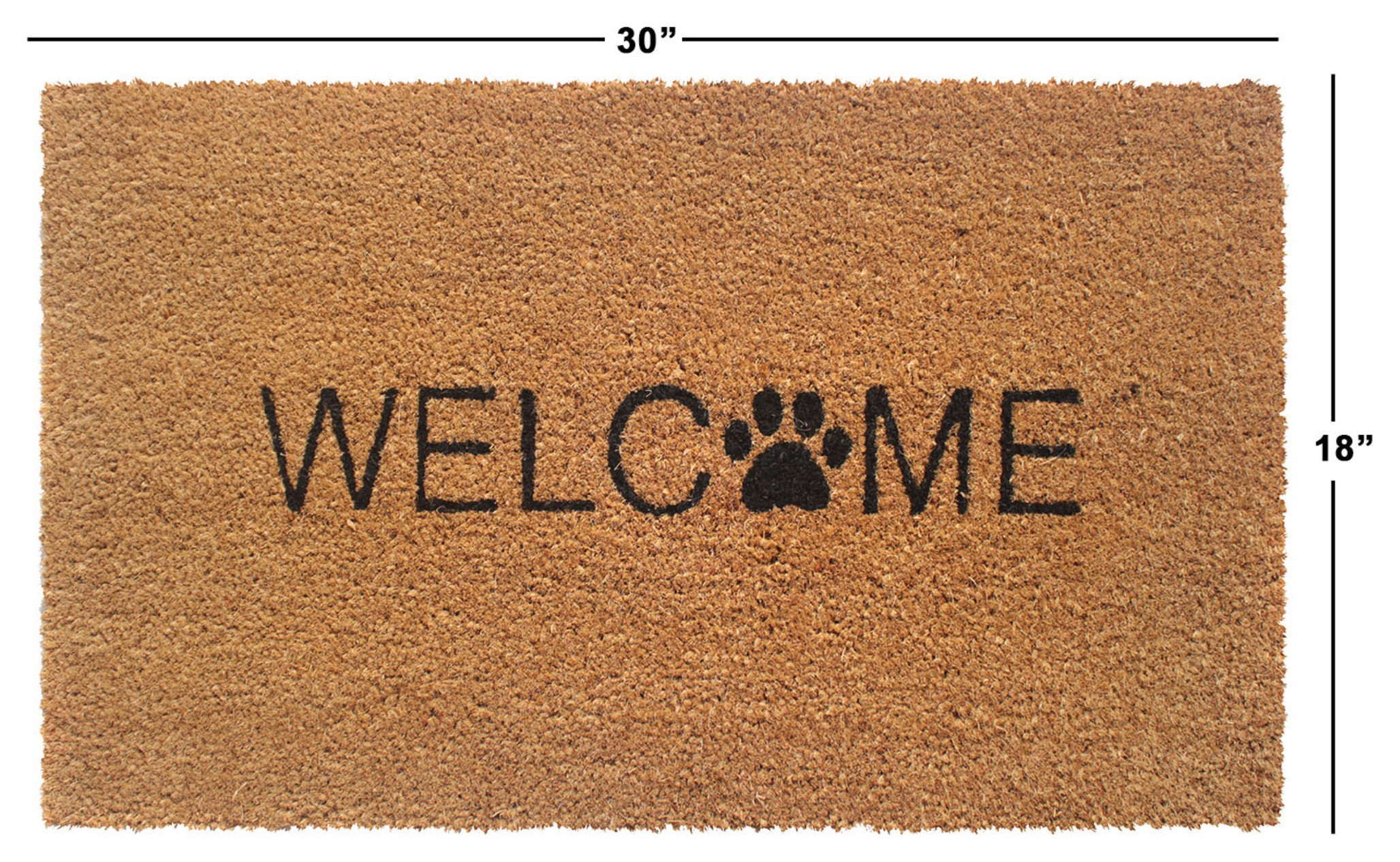 RugSmith Black Machine Tufted Welcome Paw Doormat, 18"x30", 18"x30 ...