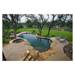 Rustic Natural Pool with Spa - Rustic - Pool - Other - by Land Design ...
