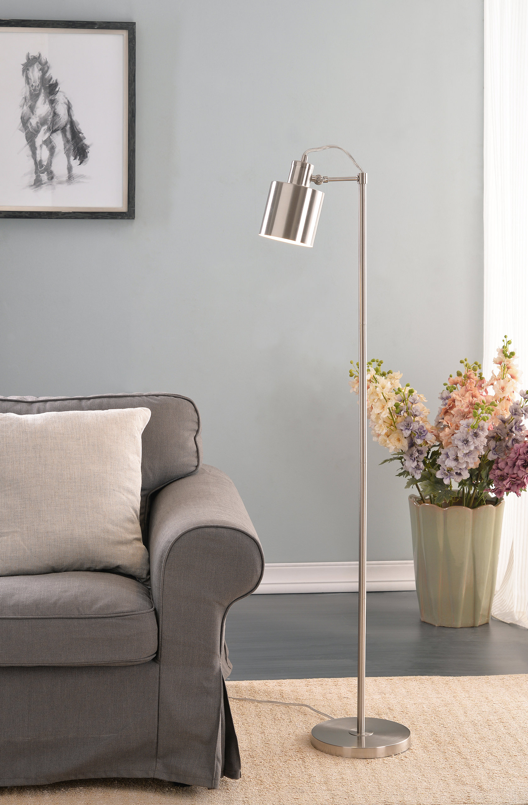 Focus Floor Lamp, 57" H x 9.63" L x 16" W - Transitional - Floor Lamps ...
