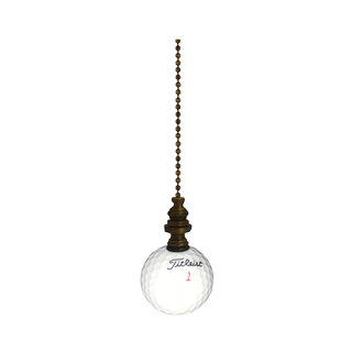 Golf Ball Ceiling Fan Pull, 2.25"h with 12" Antiqued Brass Chain ...