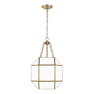 Morrison 3-Light Lantern, Satin Brass - Transitional - Pendant Lighting ...