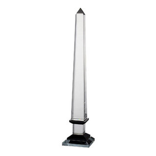 A&B Home Crystal Obelisk Finial With Black Base 4x4x16" - Contemporary ...