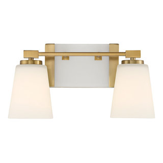 Darby 2-Light Bathroom Vanity, Warm Brass - Transitional - Bathroom ...