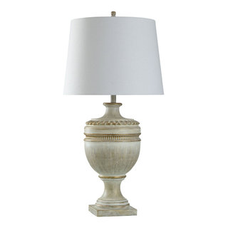 StyleCraft Polyresin Table Lamp With Washed Cream Finish L332320DS ...