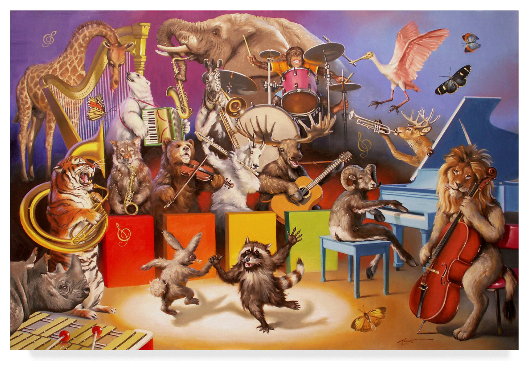 "Wild Life" by D. Rusty Rust, Canvas Art, 22"x32" - Contemporary ...