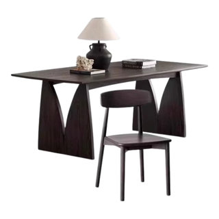Oak Solid Wood Black Dining Table - Transitional - Dining Sets - by GVAwood | Houzz