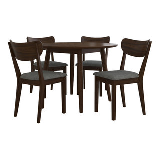 Hillsdale San Marino Round Wood 5-Piece Dining Set With Four Chairs, Dining Set - Midcentury ...