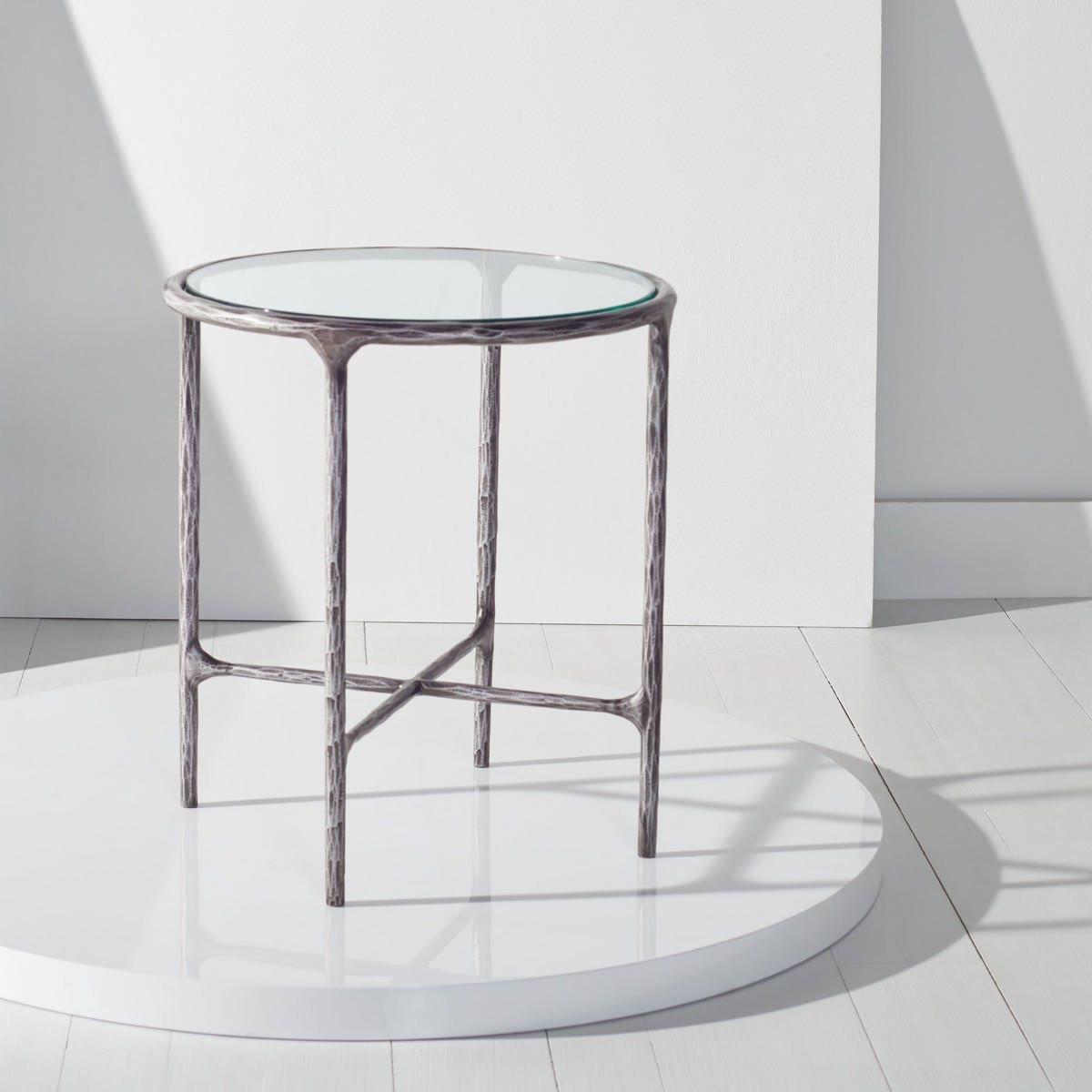 Safavieh Couture Jessa Forged Metal Round End Table - Transitional ...