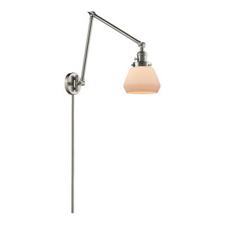 Innovations Fulton 1-Light Swing Arm, Brushed Satin Nickel - Industrial ...