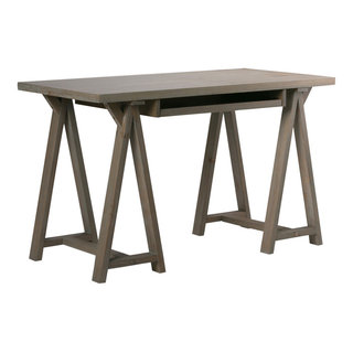 Sawhorse Solid Wood 50" Wide Modern Writing Office Desk - Contemporary ...