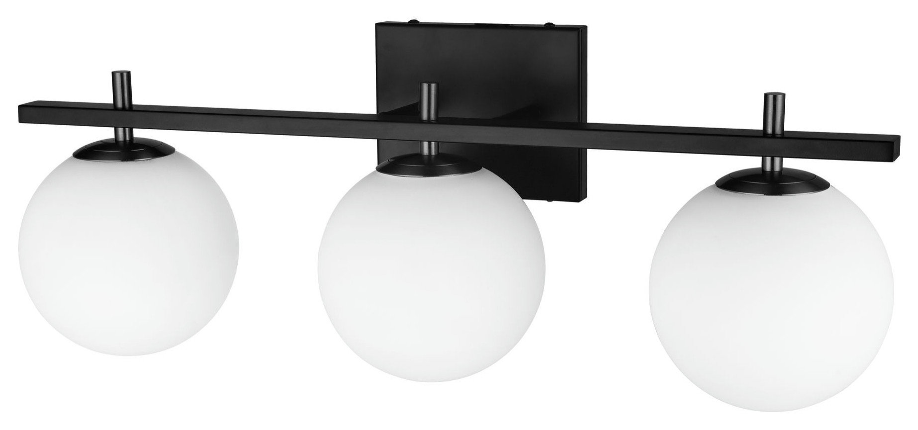 3 Light Halogen Vanity, Matte Black - Transitional - Bathroom Vanity ...