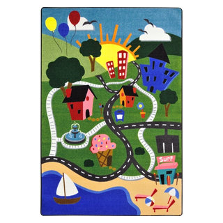 Kid Essentials, Early Childhood Happy Town Rug, 7'8" x 10'9 ...