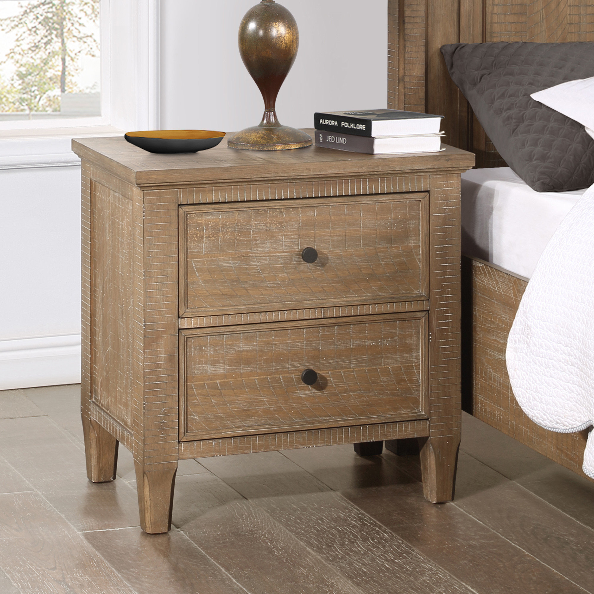 Riverdale 2 Drawer Nightstand - Transitional - Nightstands And Bedside Tables - by Steve Silver ...