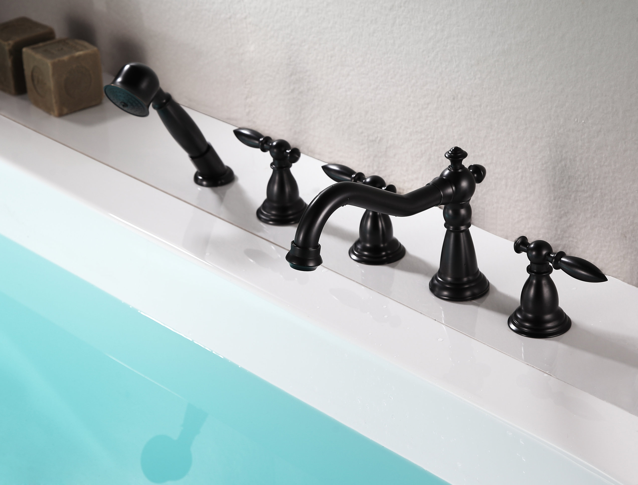 ANZZI Patriarch 2-handle Deck-mount Roman Tub Faucet With Handheld ...