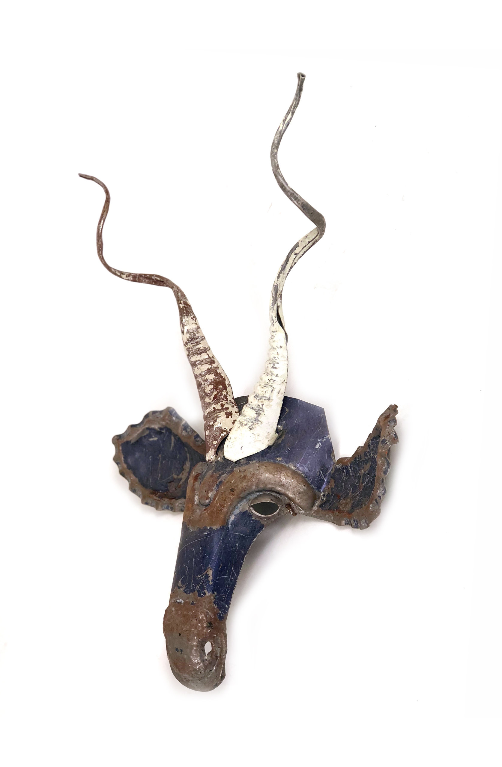 Kudu Animal Mask Recycled Metal Wall Art - Rustic - Metal Wall Art - by ...