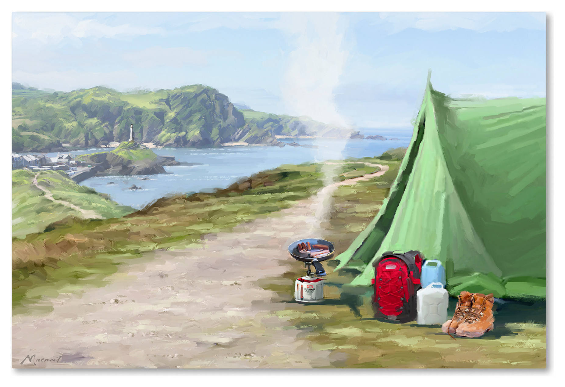 The Macneil Studio 'Camping' Canvas Art, 32"x22" - Contemporary ...