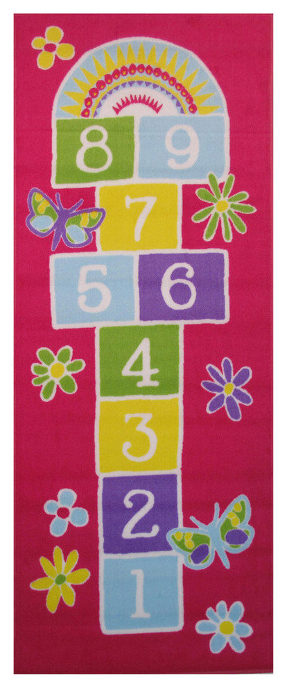 Fun Rugs Fun Time Collection Garden Hopscotch Area Rug, 30"x78 ...