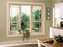 Help! I want white trim but I have beige/almond vinyl casement window ...