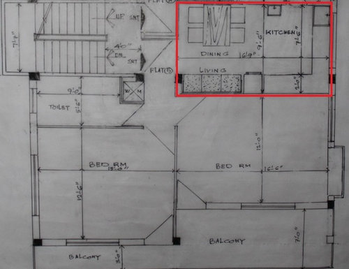 Living cum Dining cum Kitchen plan