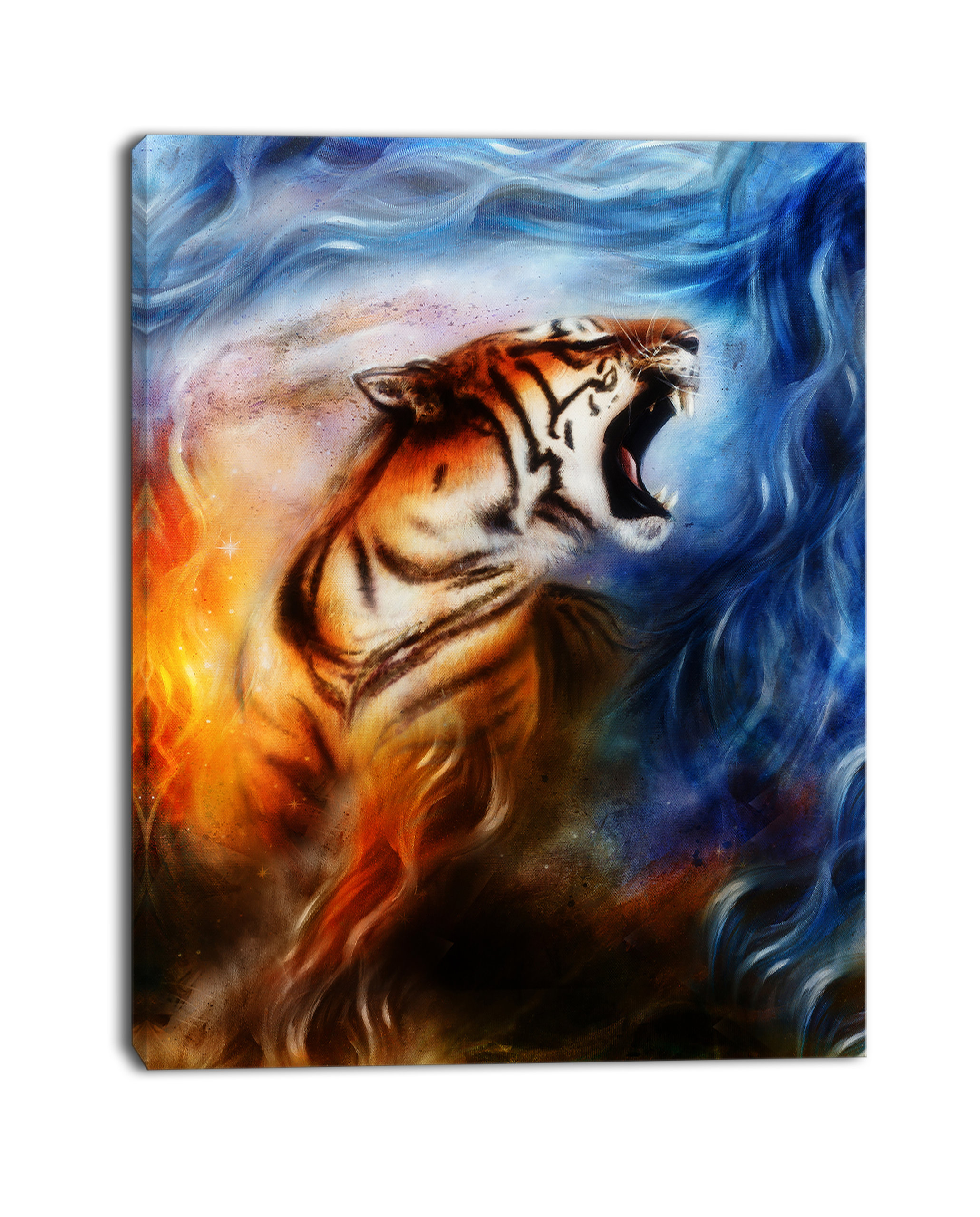 "Gentle Tiger Portrait Collage" Animal Digital Art Wall Art, 30"x40 ...