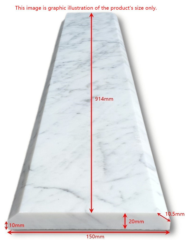 Carrara White Marble Transition Saddle Threshold Beveled Tile Polished ...