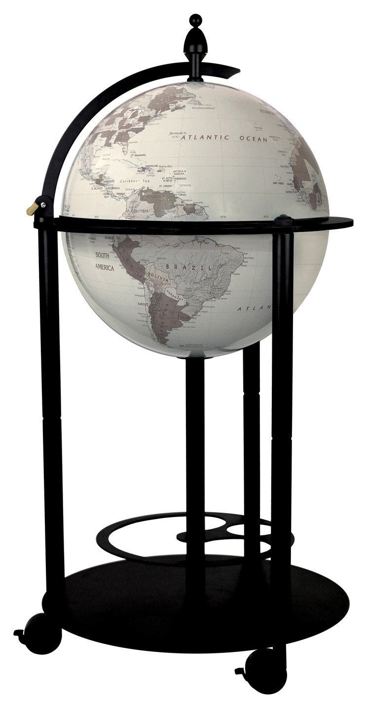 Empire Gray Illuminated Bar Globe, 41"H - Traditional - World Globes ...