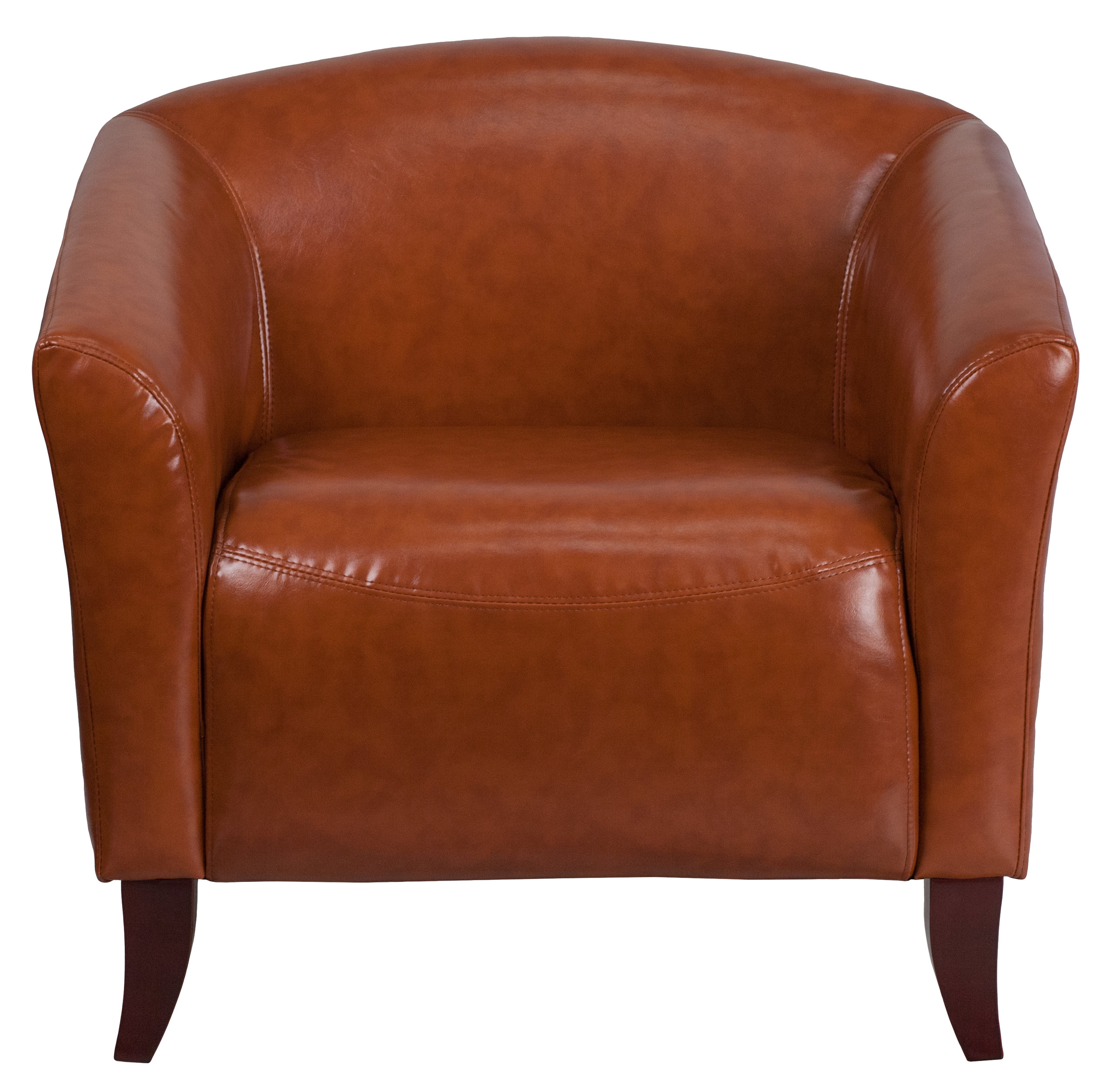 Contemporary Design Cognac Leather Chair, 33.50"x31"x29" - Transitional ...